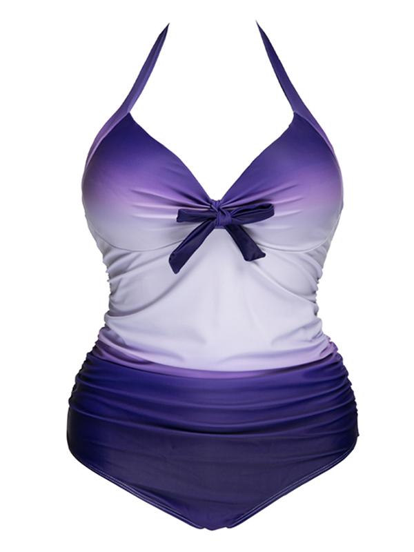 Backless Gradient Halter-neck One-piece Swimwear – rrdeye