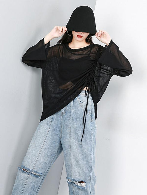 Ruffled See-through Sun-protection T-shirt – rrdeye