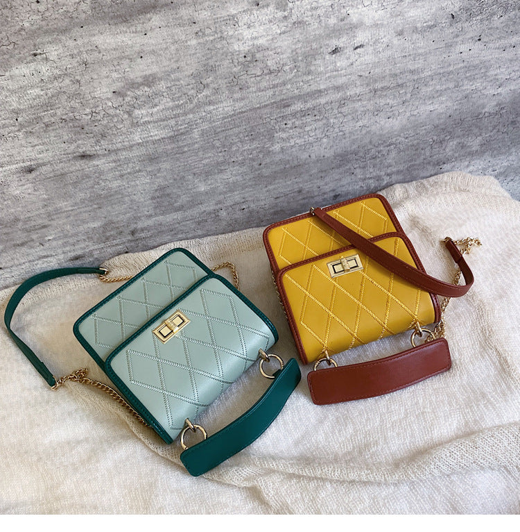 Small Xiangfeng embroidered line Lingge chain bag for women 2019 new ...