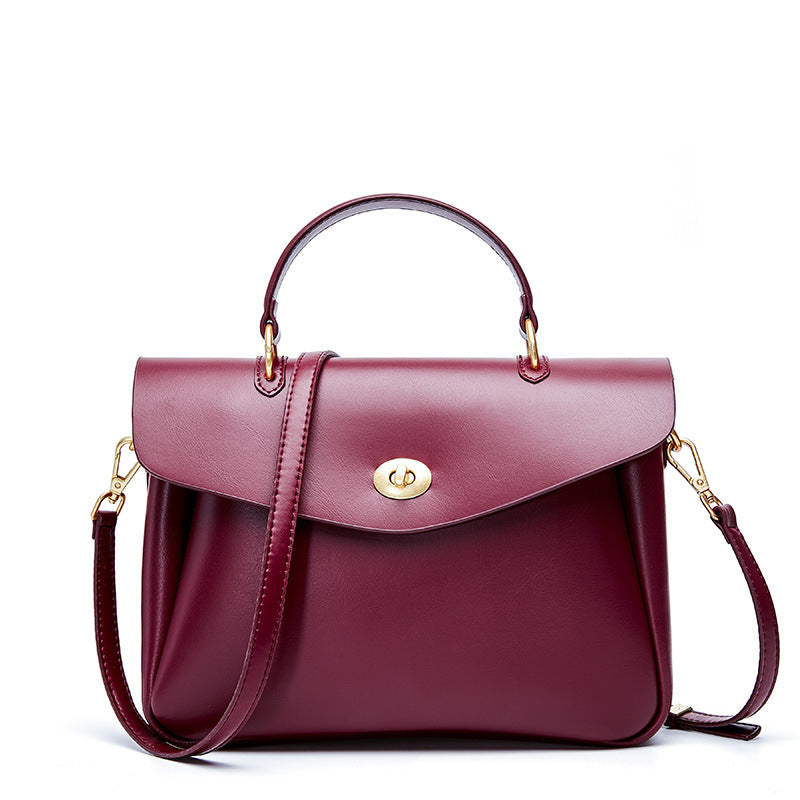 Leather lady bag autumn and winter new style temperament lady handbag ...