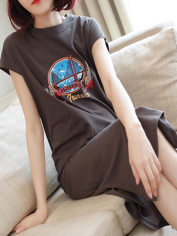Original Printed Split-Side Dress – rrdeye