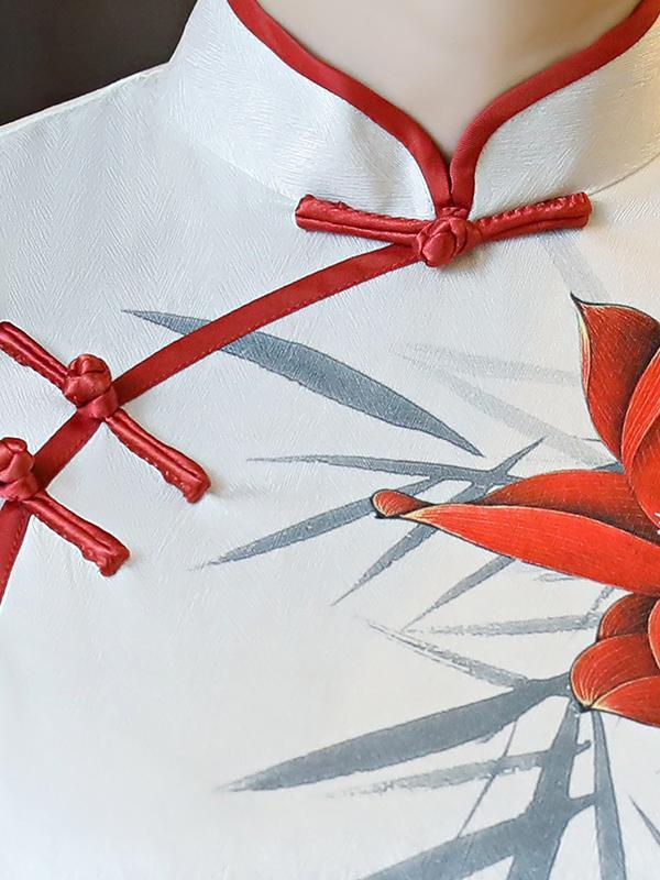 White Lotus Side Split Long Cheongsam – rrdeye