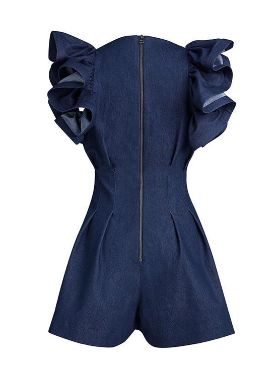 Sleeveless Back Zipper Falbala Rompers – rrdeye