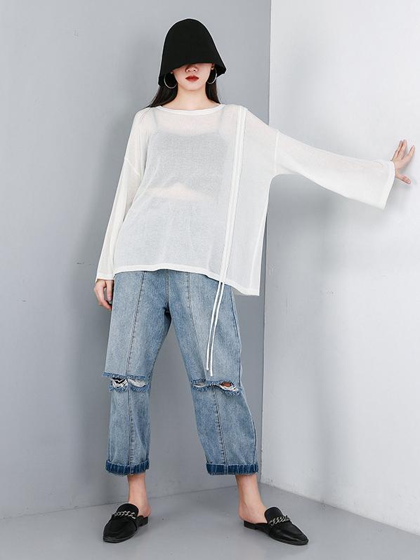 Ruffled See-through Sun-protection T-shirt – rrdeye