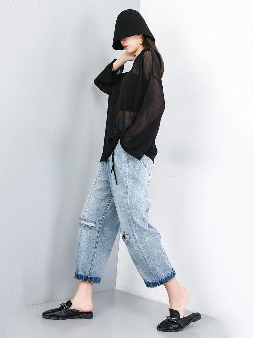 Ruffled See-through Sun-protection T-shirt – rrdeye