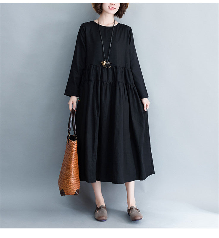 Casual Cotton Simple Long Dress – rrdeye