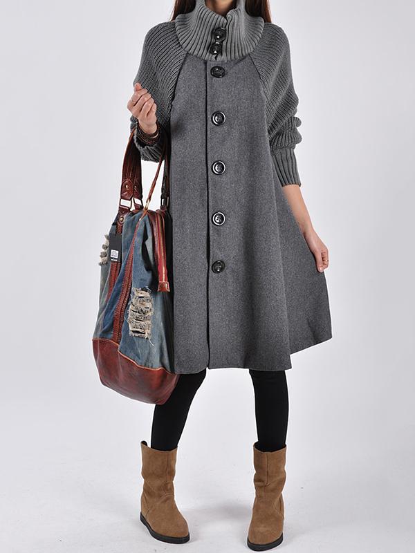 Casual A-line High-neck Cape Coat – rrdeye