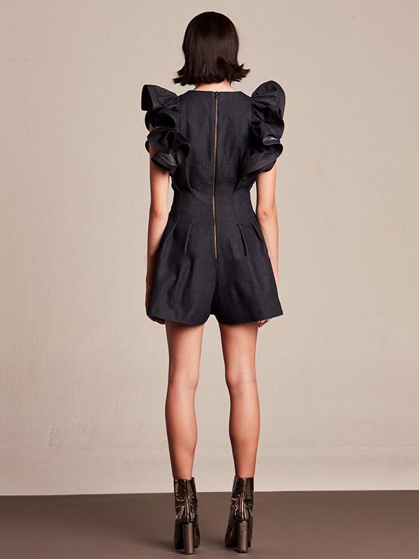 Sleeveless Back Zipper Falbala Rompers – rrdeye
