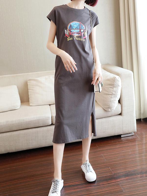 Original Printed Split-Side Dress – rrdeye