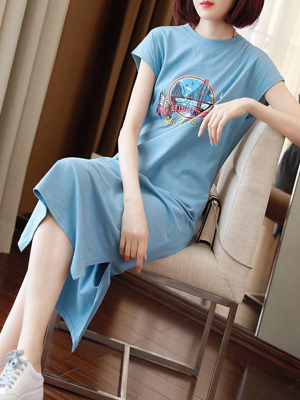 Original Printed Split-Side Dress – rrdeye