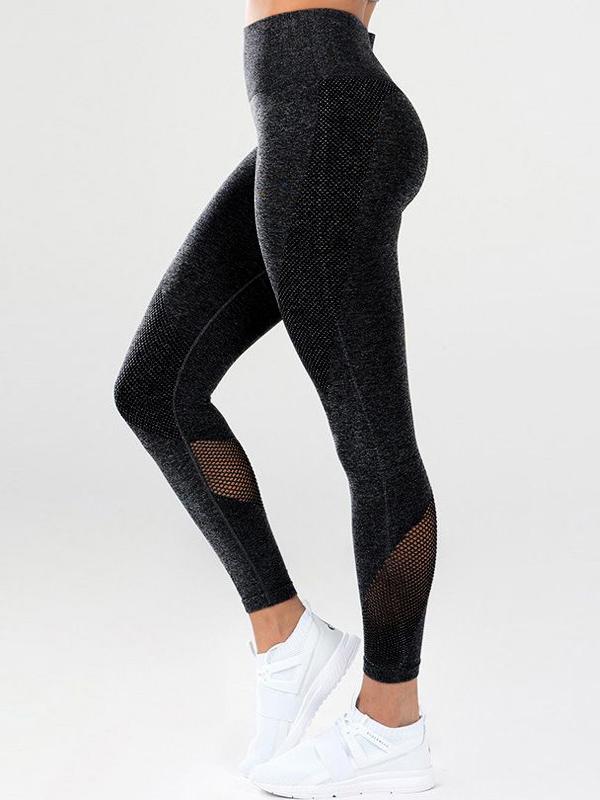 Solid Sports Mesh Panel Leggings – rrdeye