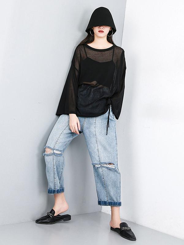 Ruffled See-through Sun-protection T-shirt – rrdeye