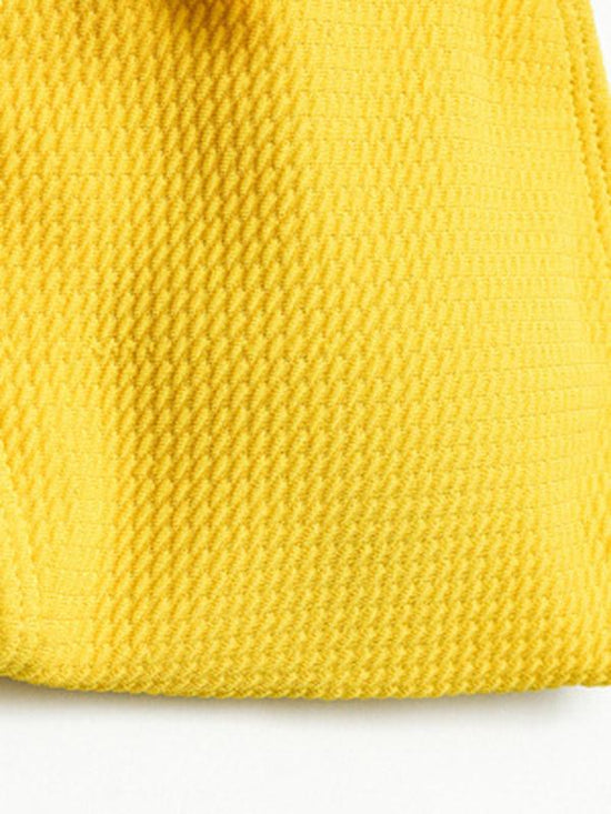 Solid Yellow Bandeau Bikinis Swimwear – rrdeye