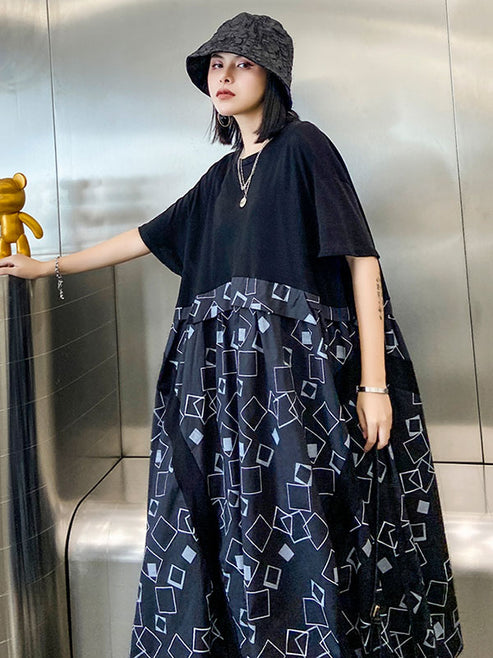 Original Printed Round-Neck Dress – rrdeye
